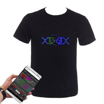 China APP Control LED Lighting T Shirt Bluetooth Programmable Rechargeable for sale