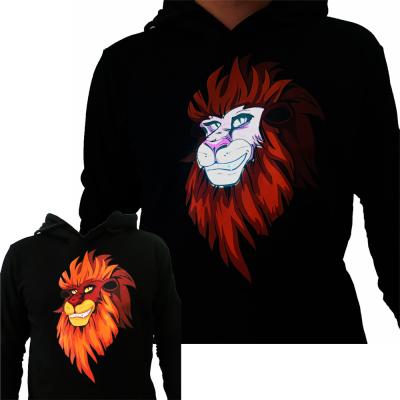 China Couple LED Flashing T Shirt With Lion Pattern Unisex 100% Cotton for sale