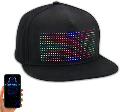 China Editing Bluetooth LED Hat With Programmable Mobile App Control for sale