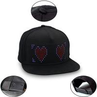 China Multi Language Bluetooth LED Hat RGB Colorful Editing Text Music Image Drawing for sale