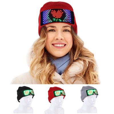 China Display Beanie Hat Bluetooth APP DIY LED Smart Cap Unisex Editable for sale