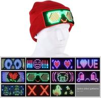 China Display Beanie Hat Bluetooth APP DIY LED Smart Cap Unisex Editable for sale