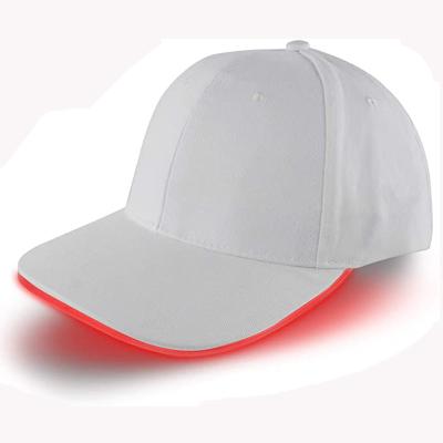 China Luminous LED Baseball Caps Hats With Red Lights White Color for sale