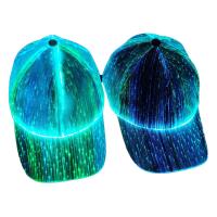 China Fiber Optic Luminous LED Baseball Hats USB Rechargeable 7 Glowing Lights for sale