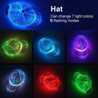 China Fiber Optic Luminous LED Baseball Hats USB Rechargeable 7 Glowing Lights for sale