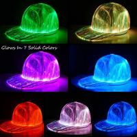 China Fiber Optic Luminous Baseball Caps 7 Colors Glowing Caps Adjustable for sale