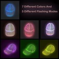 China 7 Color Lights LED Baseball Caps Luminous Flashing Hats For Party Disco for sale