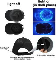 China Luminous Glowing Led Baseball Caps Fiber Optic Light Up Hats Rechargeable for sale