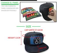 China Detachable Screen LED Baseball Caps Sound Activated Flashing for sale