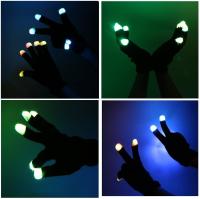 China 3 Colors LED Light Gloves Luminous Fingertip Flashing For Rave Party for sale