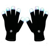 China Fingertip Light Up LED Hand Gloves RGB Color 6 Flashing Modes For Adults for sale