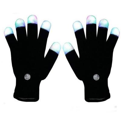China Fingertip Light Up LED Hand Gloves RGB Color 6 Flashing Modes For Adults for sale