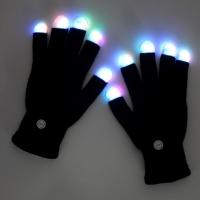 China Luminous LED Rave Party Light Up Finger Gloves Flashing Black for sale
