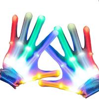 China Multicolor LED Light Gloves Luminous Good Gift For Kids White for sale
