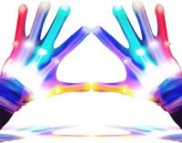 China Party Christmas Illuminated LED Light Up Gloves With 5 Colors 6 Modes for sale