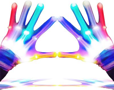 China Party Christmas Illuminated LED Light Up Gloves With 5 Colors 6 Modes for sale