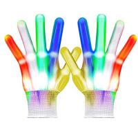 China White LED Light Gloves For Kids Adults 5 Colors 6 Light Modes for sale