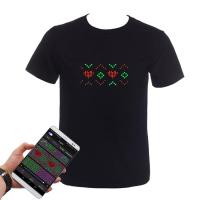 China Bluetooth Smart LED Lighting T Shirt Mobile APP Control Prgrammable Word for sale