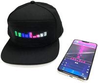 China Animated Sign Bluetooth LED Hat Programmable Message Black Cap for sale