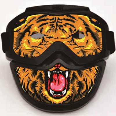 China Sound Activated Animation Flashing Led Halloween Face Mask For Party Festival for sale