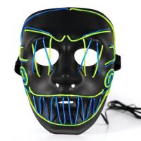 China Cross Stitch Joker Halloween Led Face Mask For Party Coplay Light Up In Dark for sale
