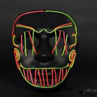 China Cross Stitch Joker Halloween Led Face Mask For Party Coplay Light Up In Dark for sale