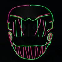 China Cross Stitch Joker Halloween Led Face Mask For Party Coplay Light Up In Dark for sale