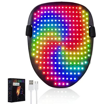 China Shining Halloween Led Face Mask Changing With 50 Patterns For Party for sale