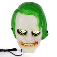 China Green Joker Halloween Led Light Up Mask For Masquerade Party Cosplay for sale