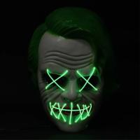 China Green Joker Halloween Led Light Up Mask For Masquerade Party Cosplay for sale
