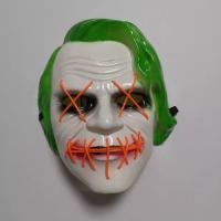 China Green Joker Halloween Led Light Up Mask For Masquerade Party Cosplay for sale