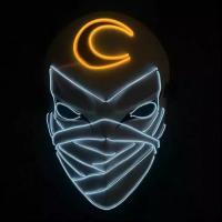 China Moon Knight Halloween Light Up Led Mask Pvc Material Glowing In Dark for sale