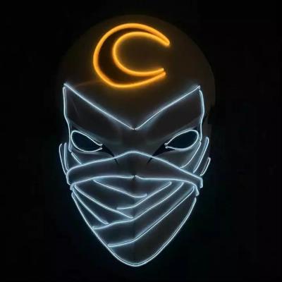 China Moon Knight Halloween Light Up Led Mask Pvc Material Glowing In Dark for sale