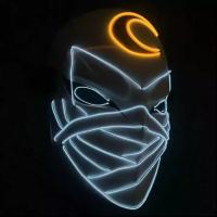 China Moon Knight Halloween Light Up Led Mask Pvc Material Glowing In Dark for sale