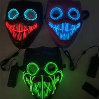 China Bobby Light Up Halloween LED Face Mask PVC Material For Cosplay Party for sale