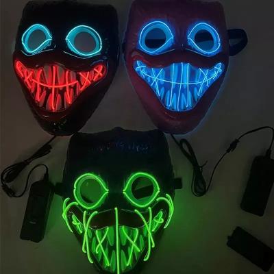 China Bobby Light Up Halloween LED Face Mask PVC Material For Cosplay Party for sale