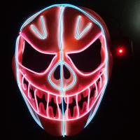 China Halloween Pumpkin Flexible EL Wire Face Mask Glowing LED Neon Holiday Lighting Mask for sale