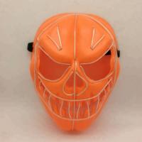 China Halloween Pumpkin Flexible EL Wire Face Mask Glowing LED Neon Holiday Lighting Mask for sale
