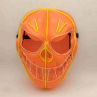 China Halloween Pumpkin Flexible EL Wire Face Mask Glowing LED Neon Holiday Lighting Mask for sale