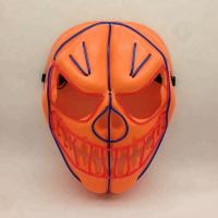 China Halloween Pumpkin Flexible EL Wire Face Mask Glowing LED Neon Holiday Lighting Mask for sale