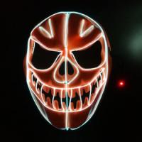 China Halloween Pumpkin Flexible EL Wire Face Mask Glowing LED Neon Holiday Lighting Mask for sale