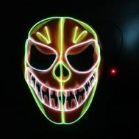 China Halloween Pumpkin Flexible EL Wire Face Mask Glowing LED Neon Holiday Lighting Mask for sale