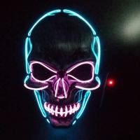 China Light Up EL Wire Halloween LED Face Mask DC3V 10 Color Optional for sale