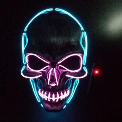 China Light Up EL Wire Halloween LED Face Mask DC3V 10 Color Optional for sale