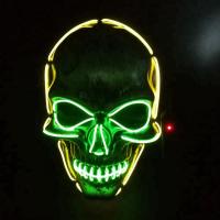 China Light Up EL Wire Halloween LED Face Mask DC3V 10 Color Optional for sale