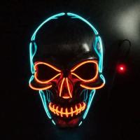 China Light Up EL Wire Halloween LED Face Mask DC3V 10 Color Optional for sale