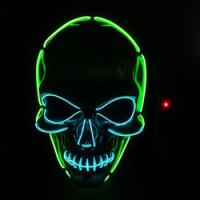 China Light Up EL Wire Halloween LED Face Mask DC3V 10 Color Optional for sale