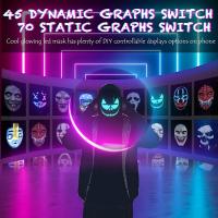 China Halloween Party Smart LED Face Mask APP Controlled Bluetooth Face Changing for sale