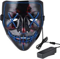 China Scary Halloween LED Face Mask Purge Light Up PVC Mask For Adults for sale