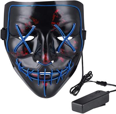 China Scary Halloween LED Face Mask Purge Light Up PVC Mask For Adults for sale